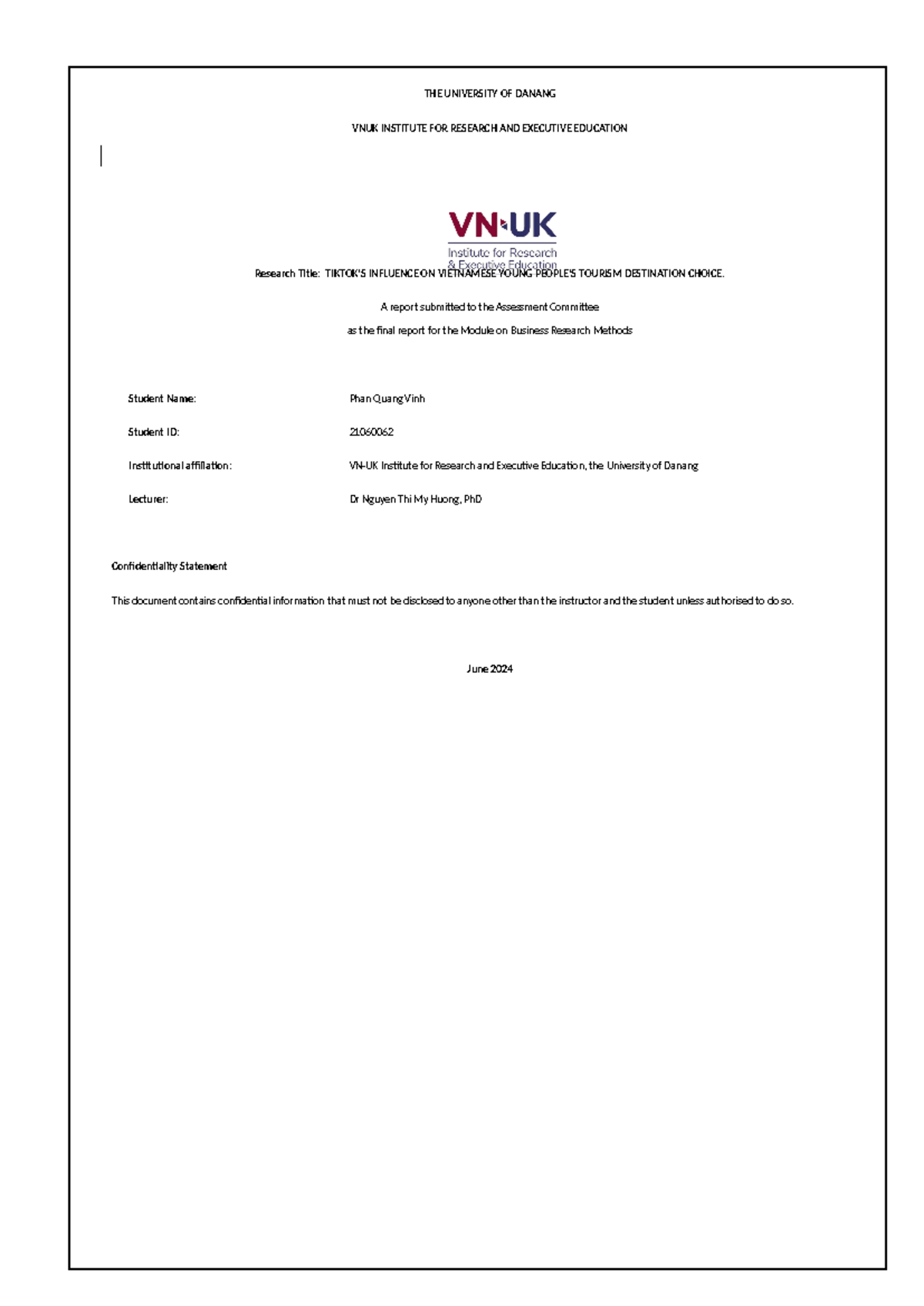 BRM- Final (Repaired) - adfs - THE UNIVERSITY OF DANANG VNUK INSTITUTE ...
