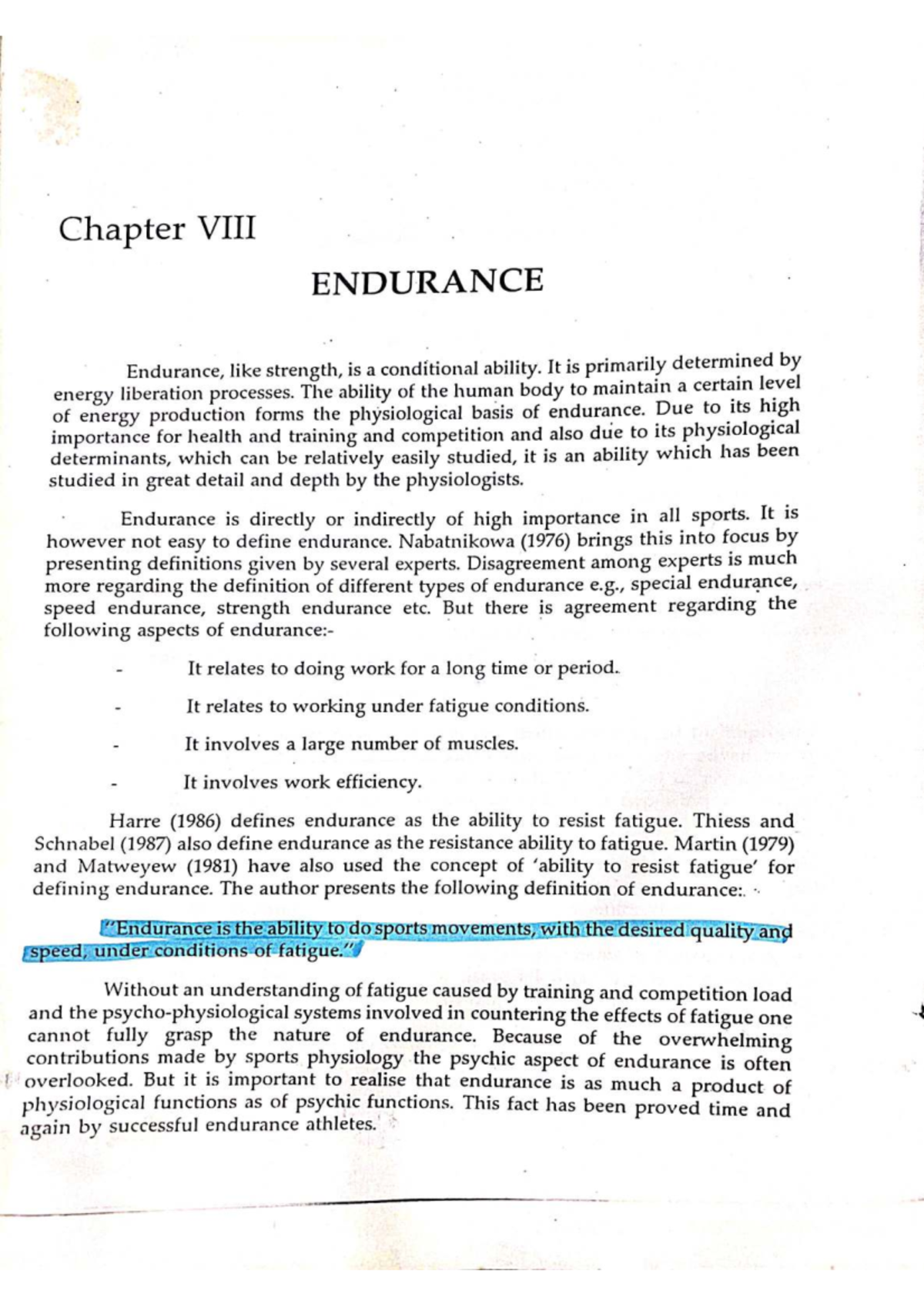 Chapter ENDURANCE: Understanding the Physiology and Importance of ...