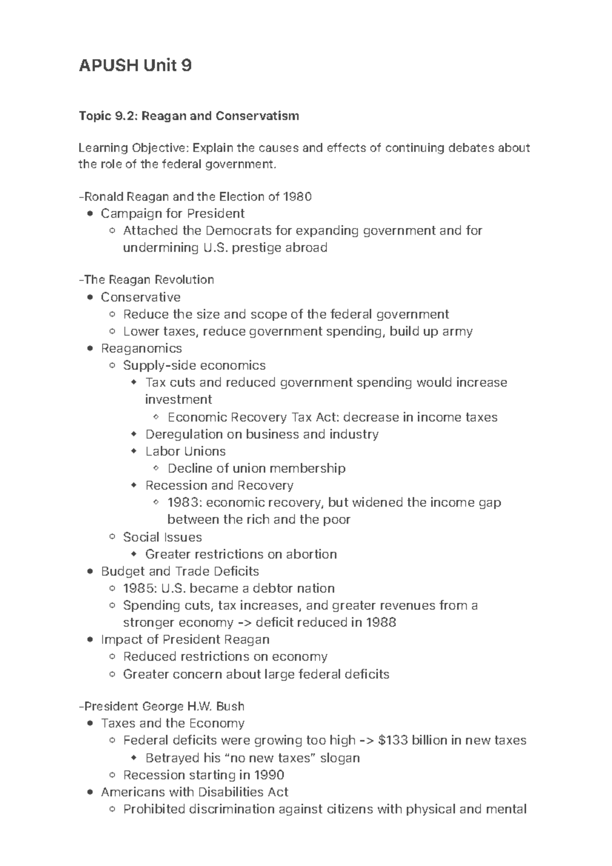 Apush Unit 9 - Summary Advanced Placement United States History (AMSCO ...
