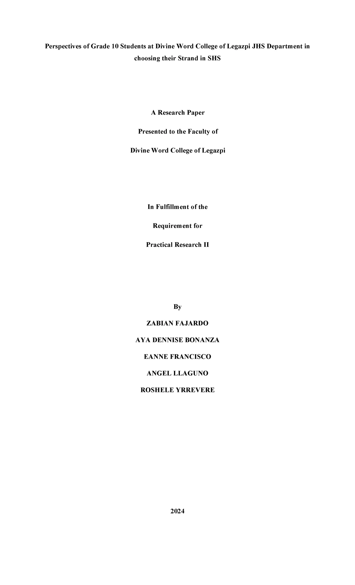 Practical Research II: Research Paper Format Guide (2024) - Studocu