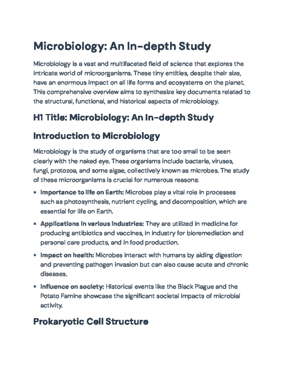 Microbiology 101: An In-depth Study of Microorganisms and Their Impact ...