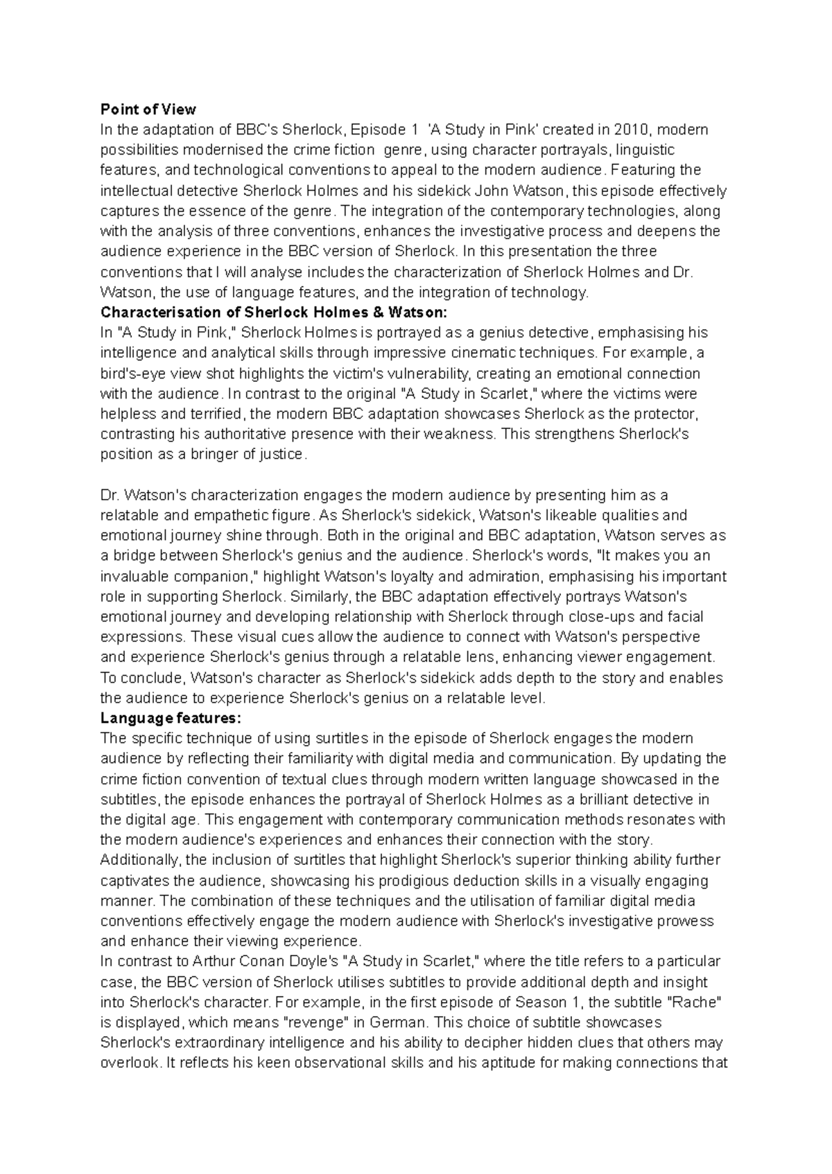 Sherlock Holmes Analysis: BBC's 'A Study in Pink' – Modern Adaptation ...