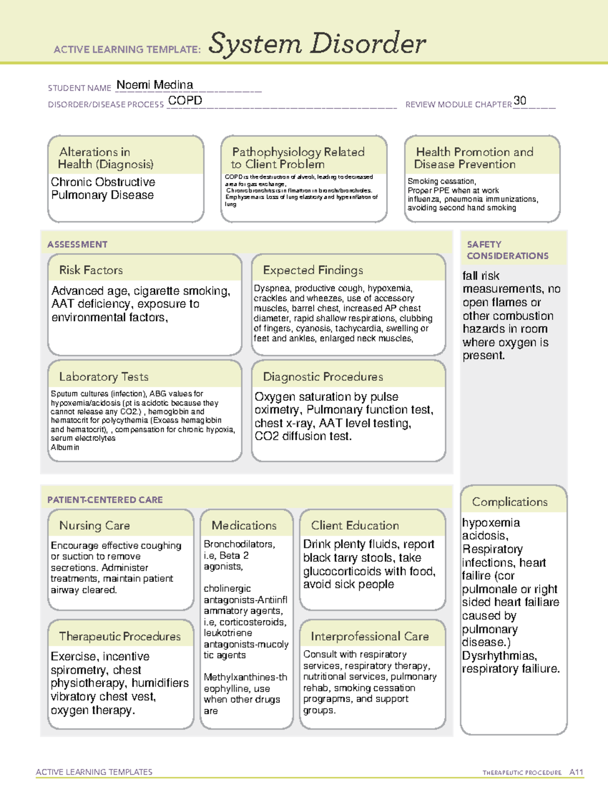 COPD - Active Learning Template for Therapeutic Procedures - Studocu