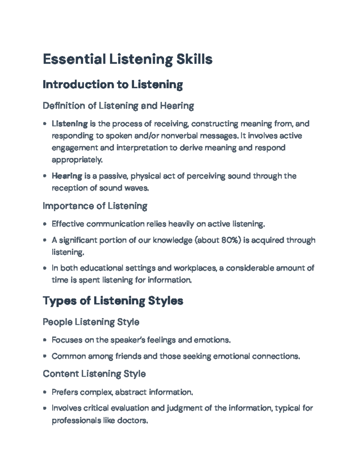 Essential Listening Skills: A Comprehensive Guide to Effective ...