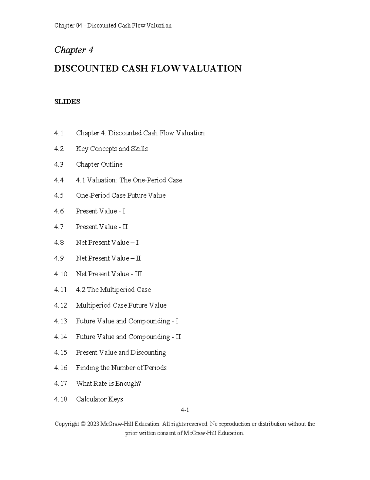 Ross Corporate Finance 13e IM: Chapter 4 - Discounted Cash Flow Valuation - Studocu