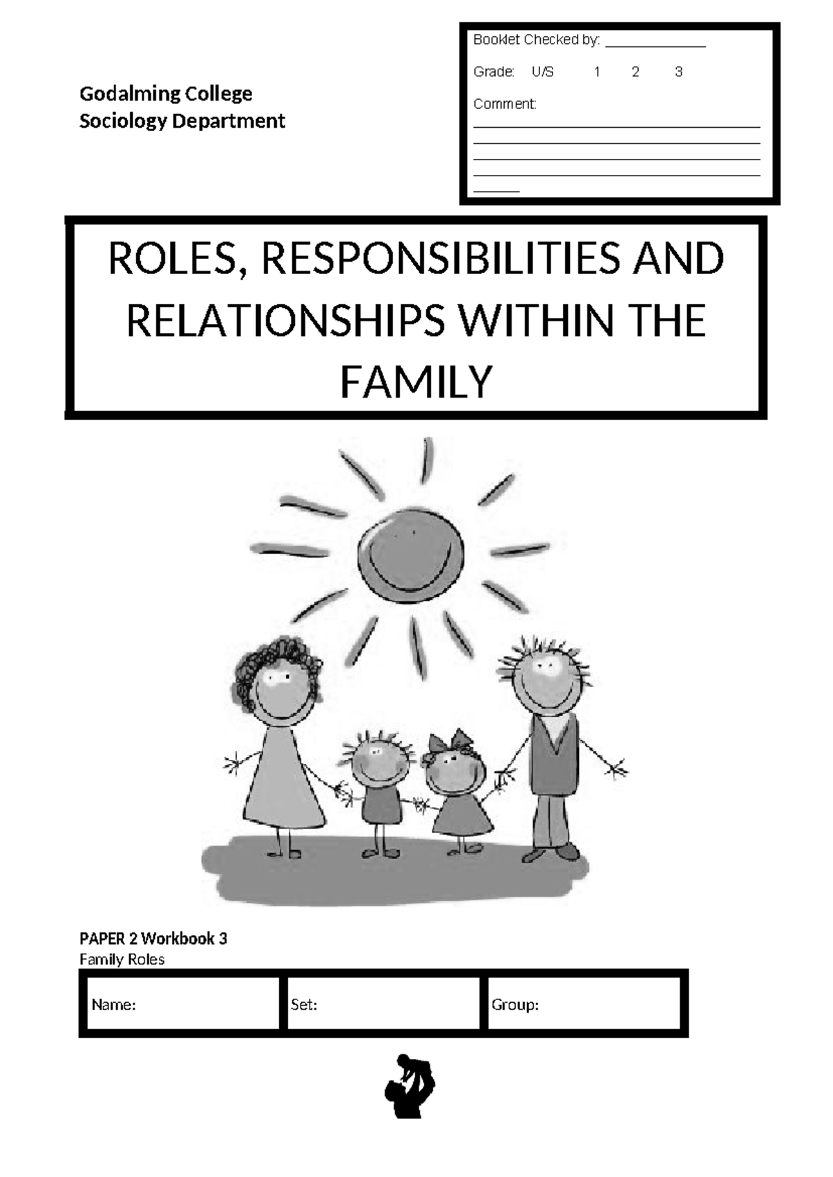 A Level Sociology: Family Roles and Relationships Overview Booklet ...