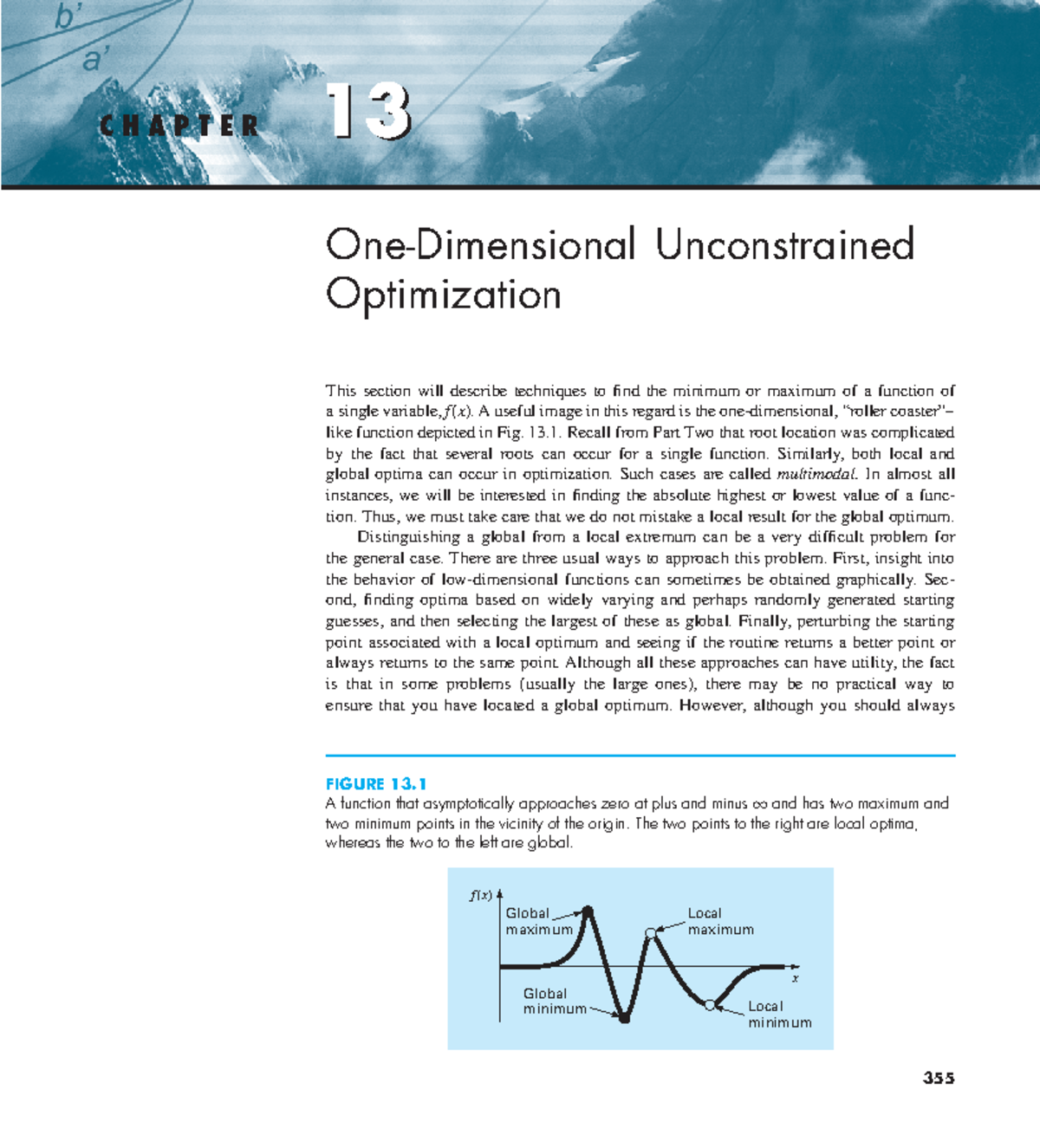 CHAPTER 13 Unconstrained Optimization Techniques and Methods - Studocu