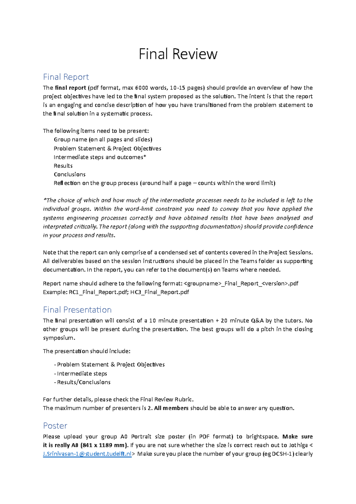 Final Review Report: Project Objectives & System Solution - Studeersnel