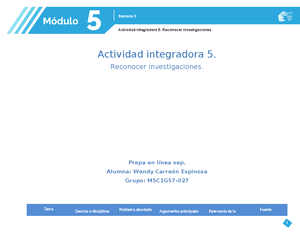Modulo 5 semana 3 actividad integradora 5 - Prepa en Línea - SEP - Studocu