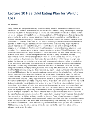 Lecture 10 - Weight Management: Understanding Obesity and Treatment ...