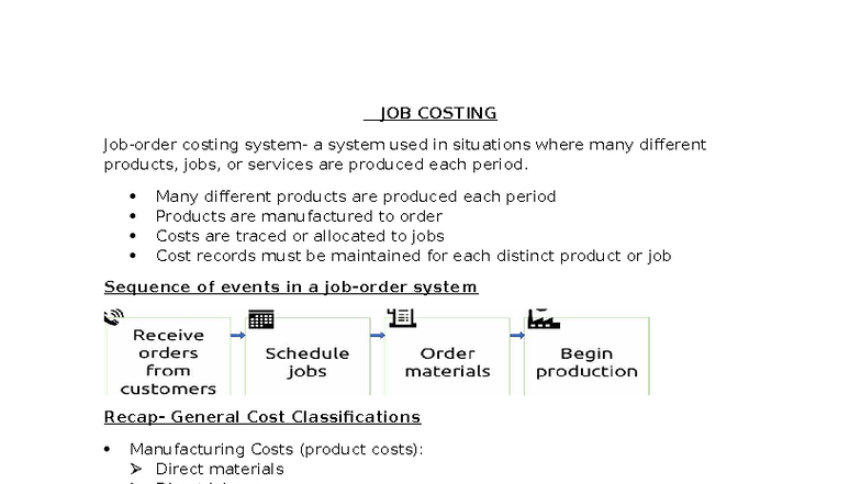 JOB Costing: Understanding Cost Allocation in Manufacturing Systems ...