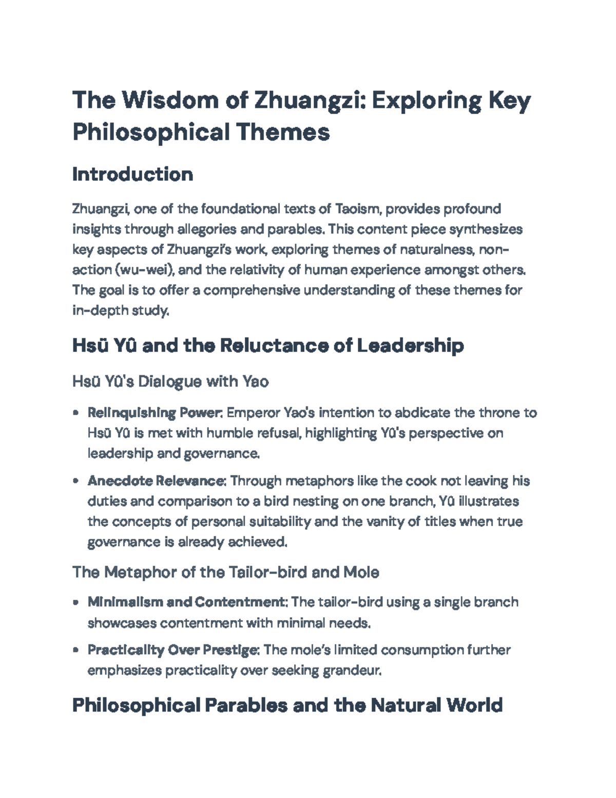 The Wisdom of Zhuangzi: Key Themes in Taoist Philosophy (PHIL101) - The ...