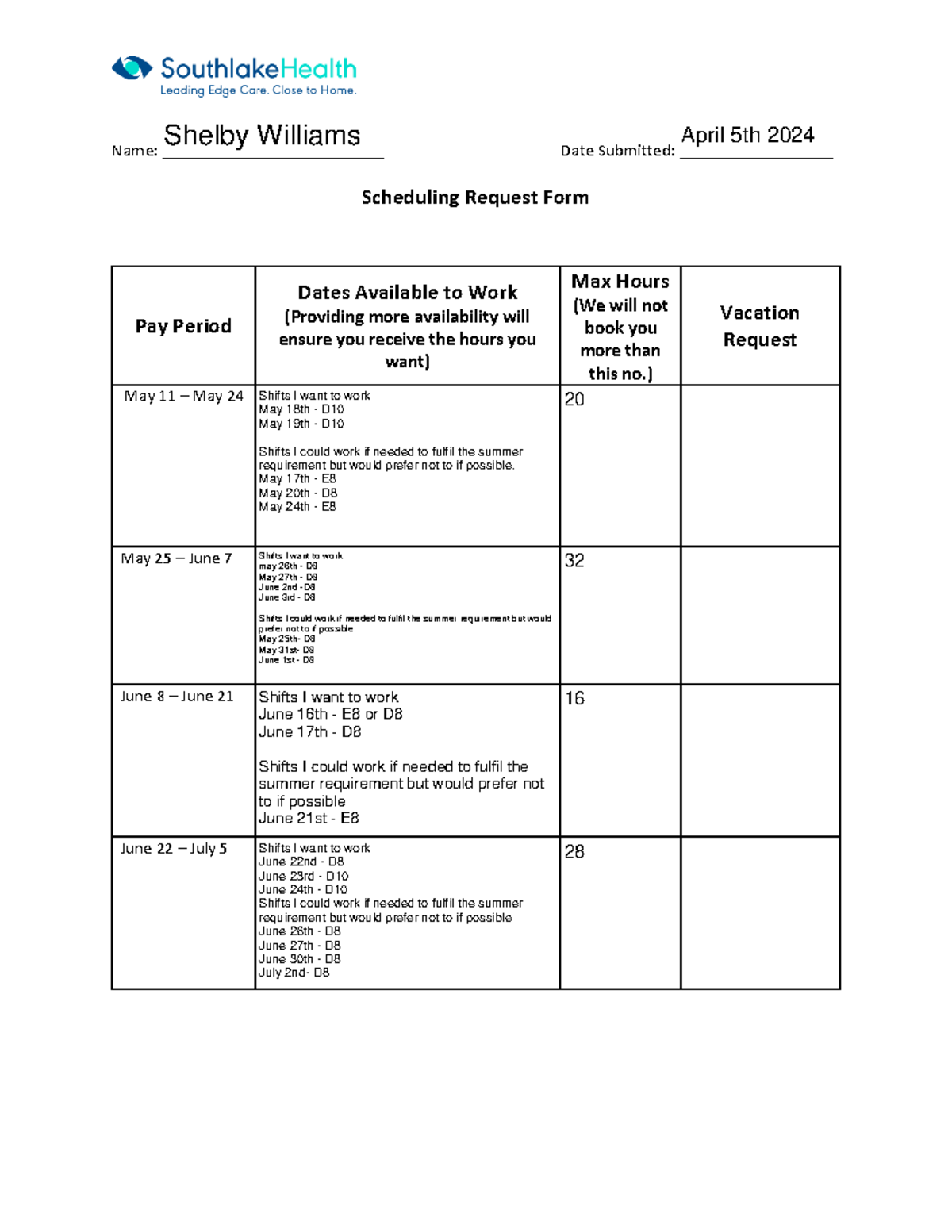 Scheduling Request Form for Summer 2025 (May - July) - Studocu