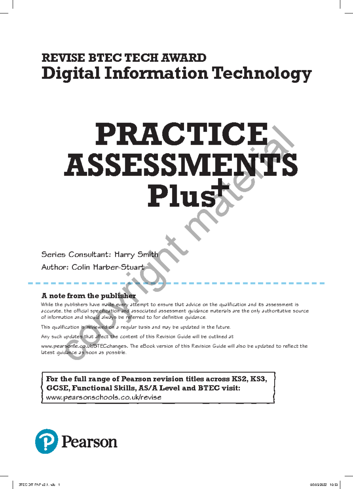 BTEC Tech Award 2022 DIT Practice Assessments Revision Guide - Studocu
