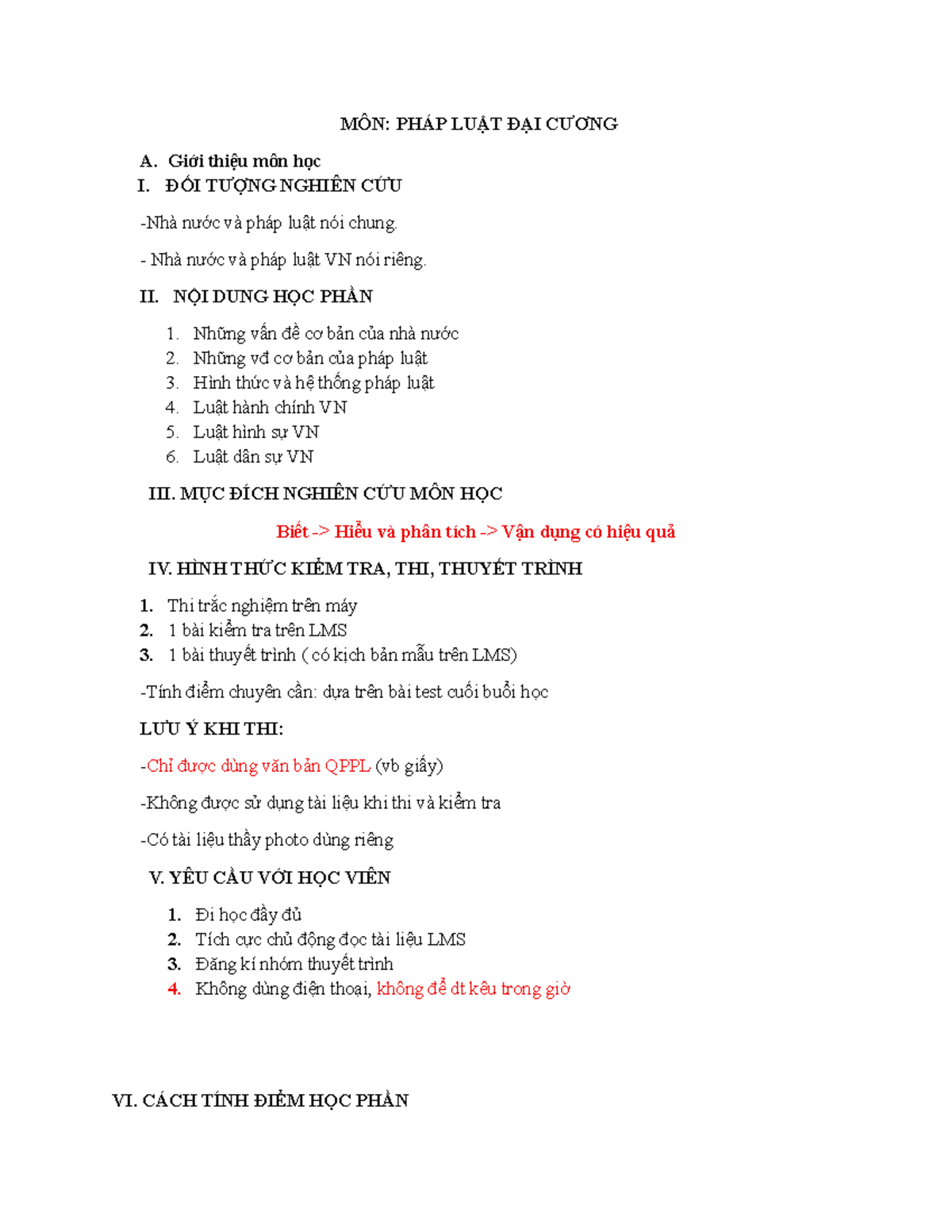 PHÁP LUẬT ĐẠI CƯƠNG - Lecture Notes A - Studocu