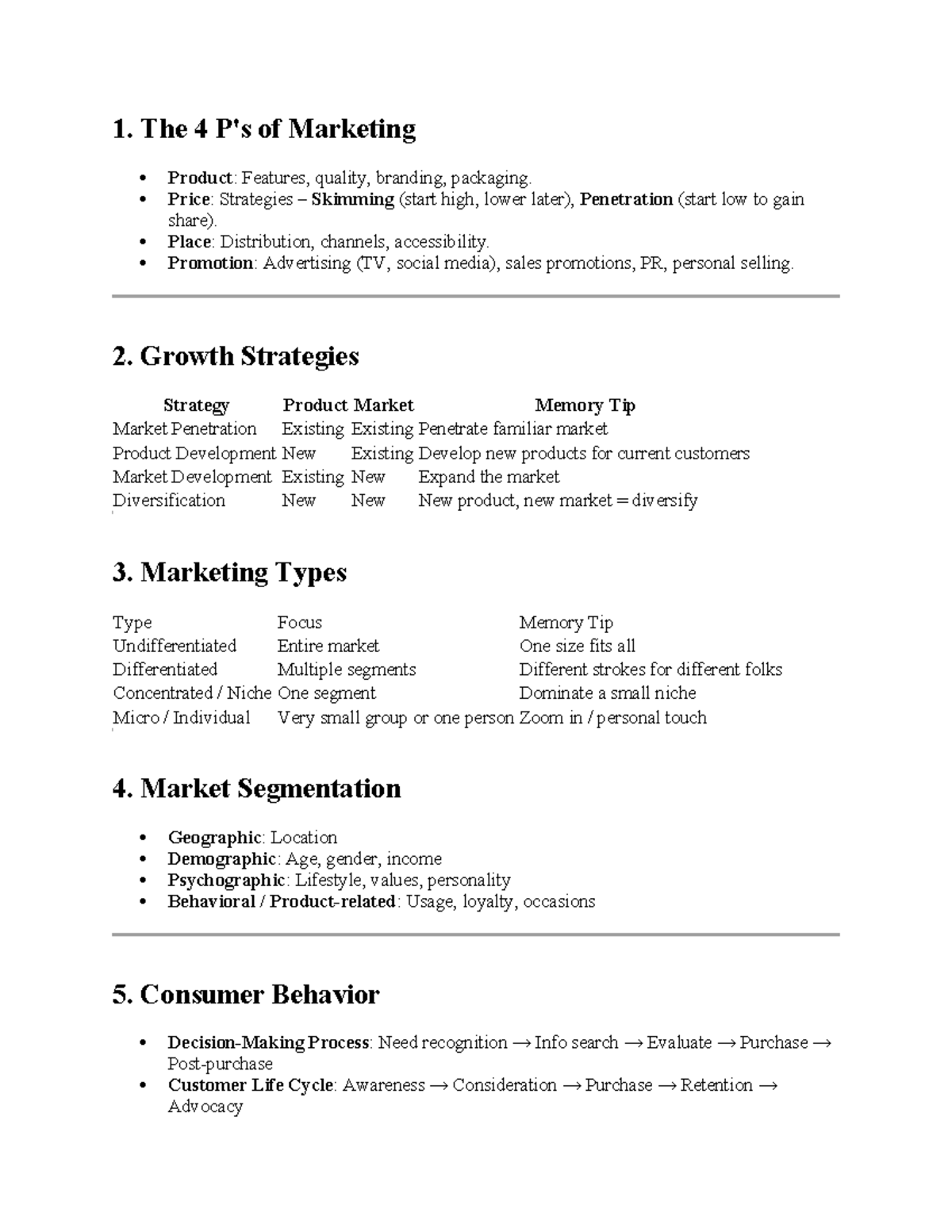 D077 Marketing Cheat Sheet: Key Concepts & Strategies - Studocu