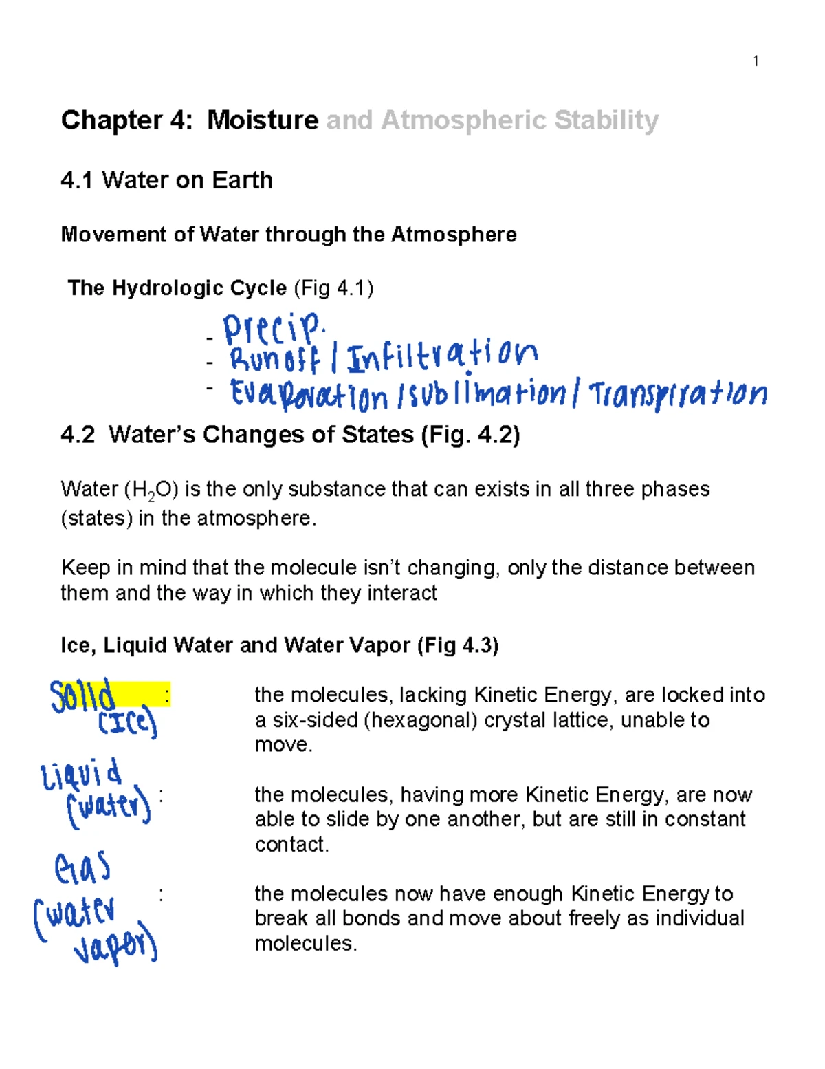 MEA 130-Chapter 4: Moisture and Atmospheric Stability Notes - Studocu