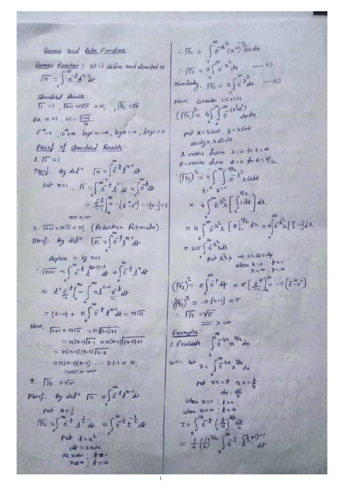 Integral Calculus: Beta and Gamma Functions (MATH 8) - Studocu
