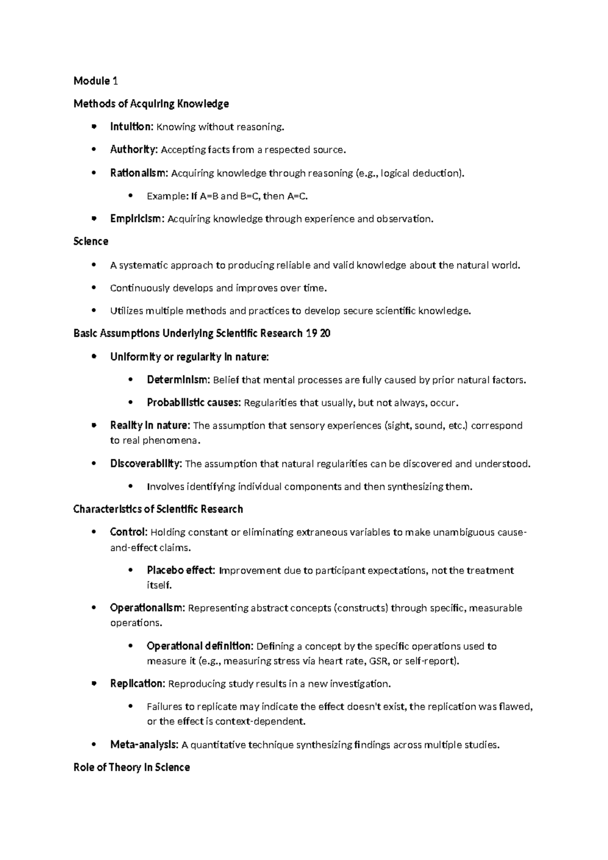 Module 1-6 Lecture Notes on Research Methods and Ethics - Studocu