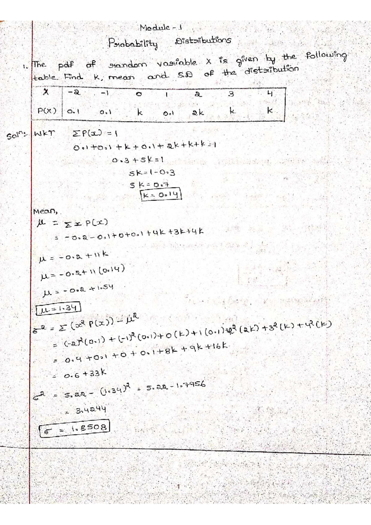 Maths Assignment 1: Module 1 Probability Distributions Analysis - Studocu