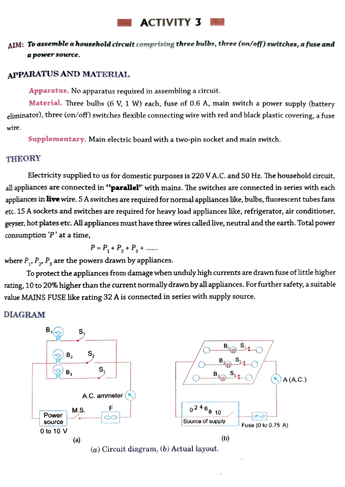 Physics Activity: Household Circuit Assembly (No. 2) - Studocu