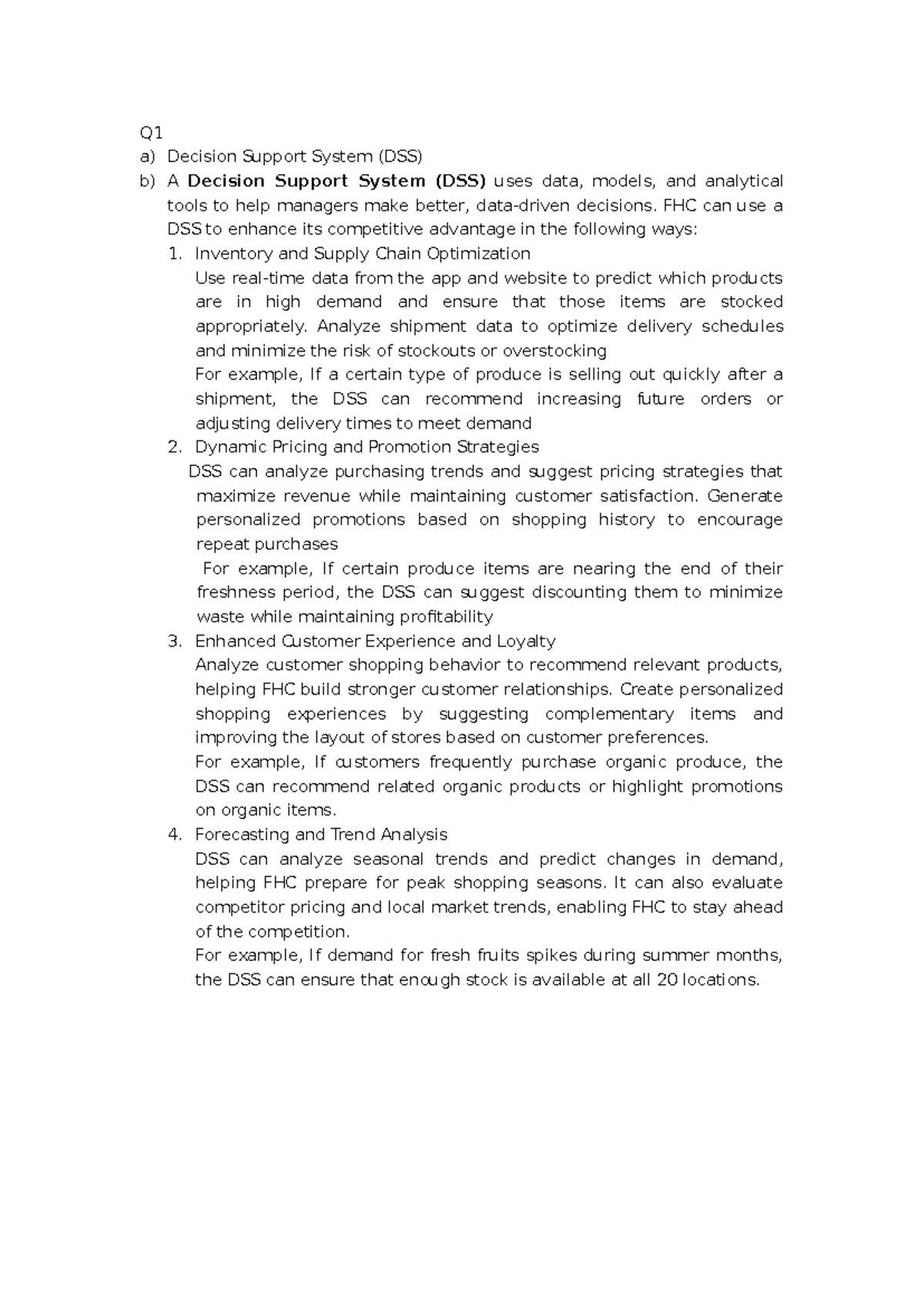 Csa4 - Decision support system and data privacy analysis - Studocu