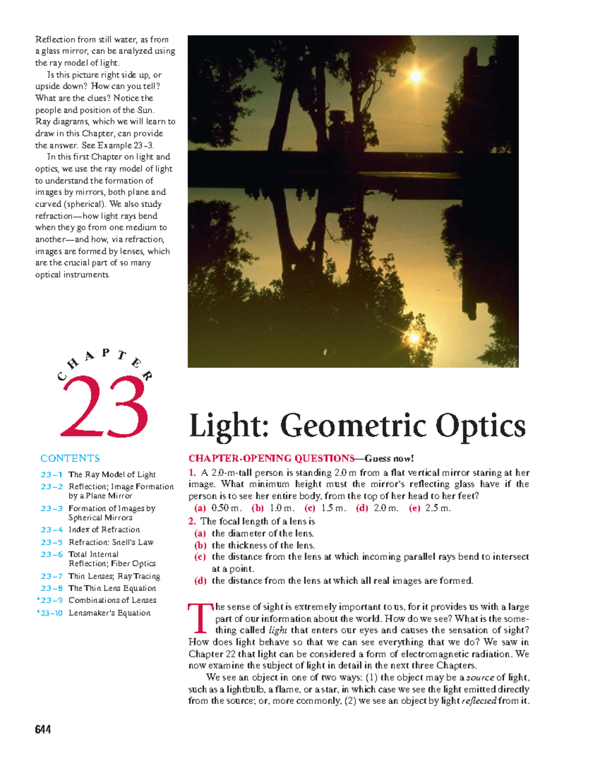 Chapter 23: The Ray Model of Light in Physics 120 - Studocu