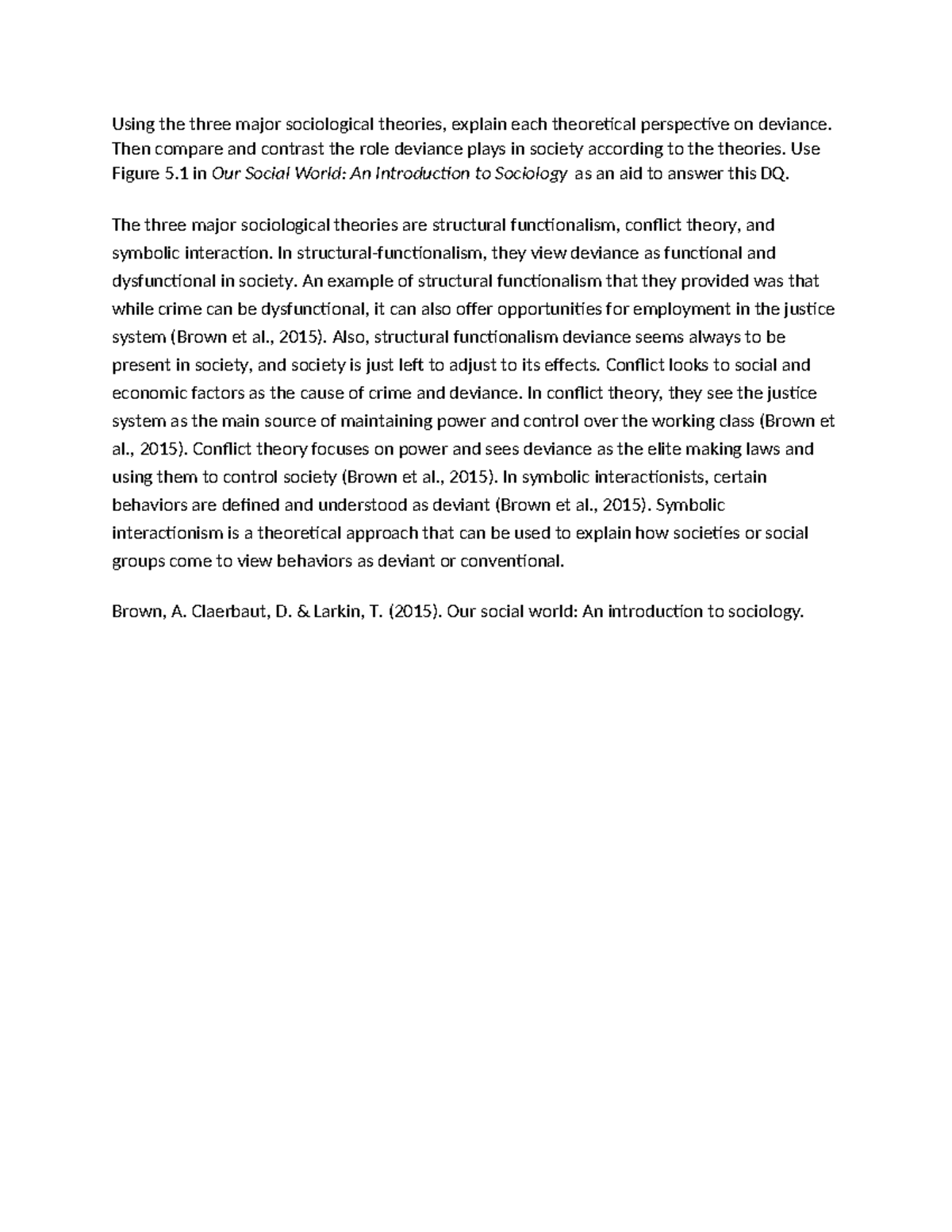 SOC 101 - Topic 3 DQ 1: Theories of Deviance Explained - Studocu