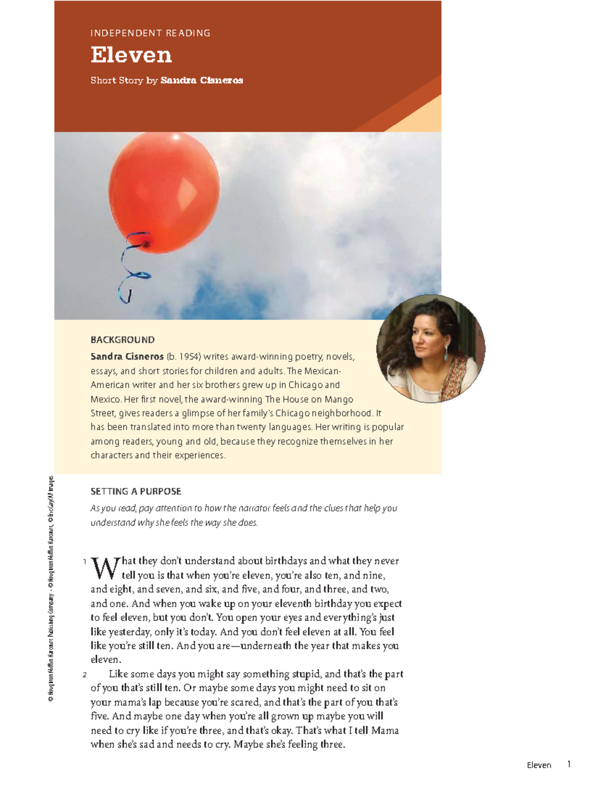 Eleven - Short Story Analysis (Independent Reading) - Studocu