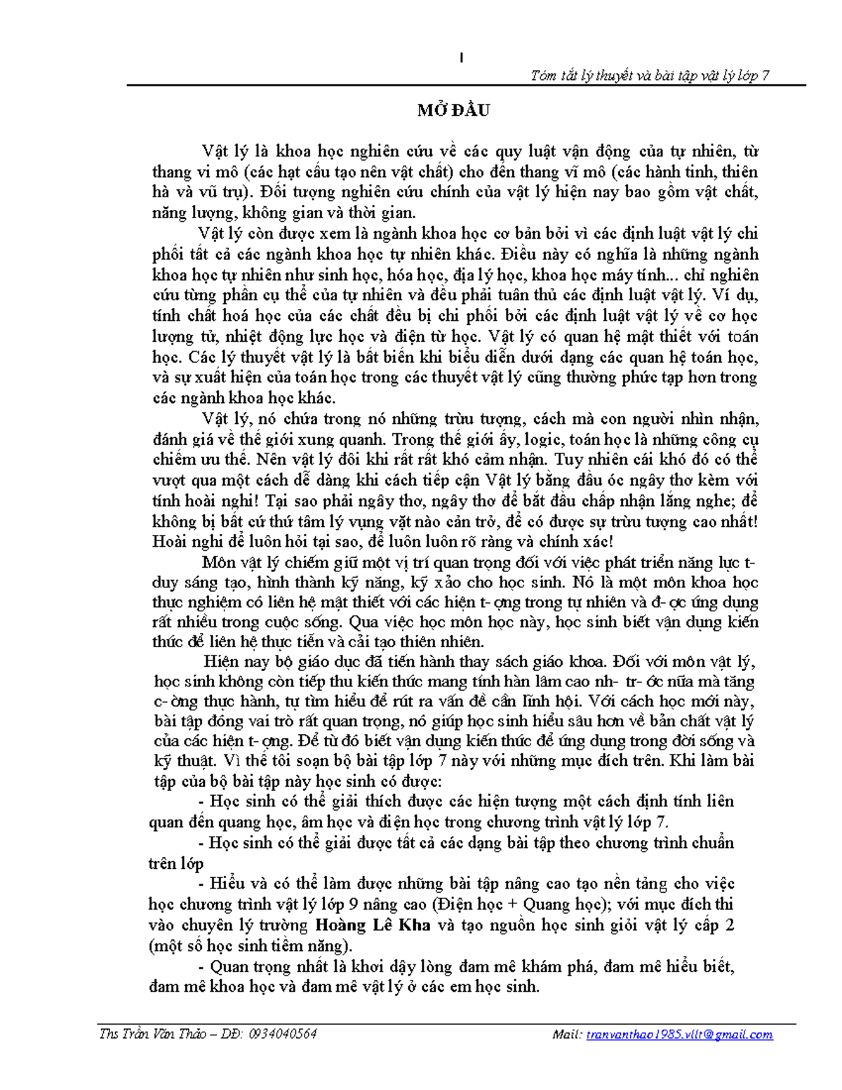 Tóm tắt lý thuyết và bài tập Vật lý lớp 7 - Học kỳ 1 - Studocu