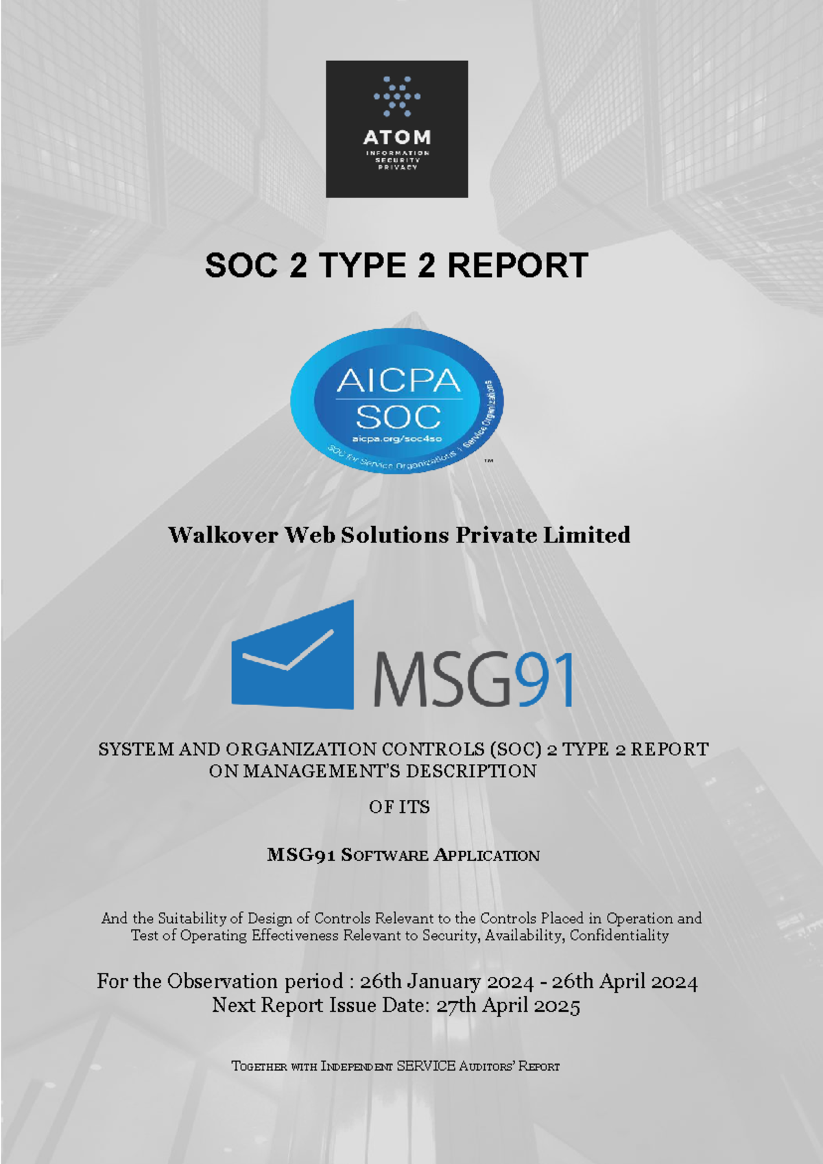 SOC 2 Type 2 Report: Web Solutions Private Controls Assessment - Studocu