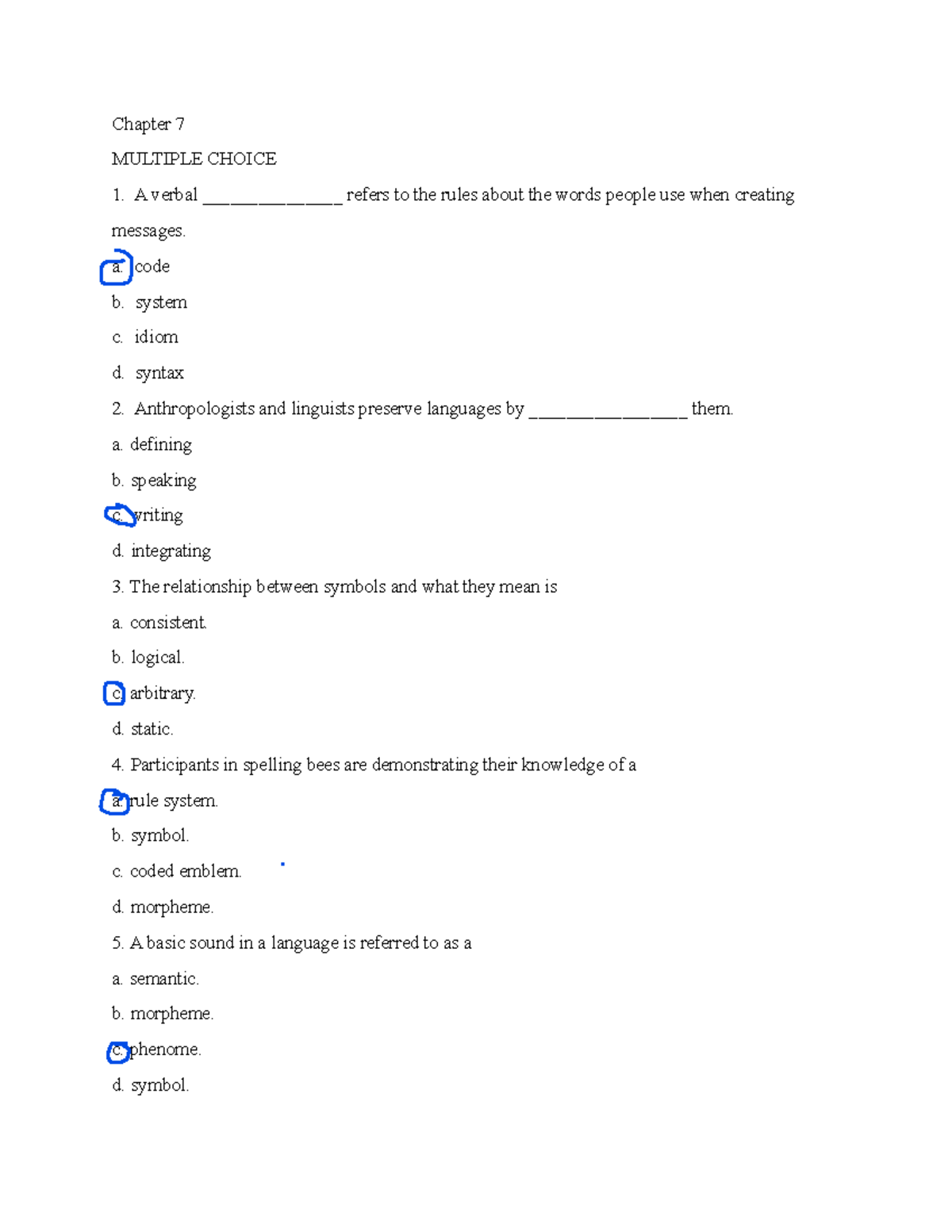 Chapter 7 - Intercultural Competence: Multiple Choice Questions - Studocu