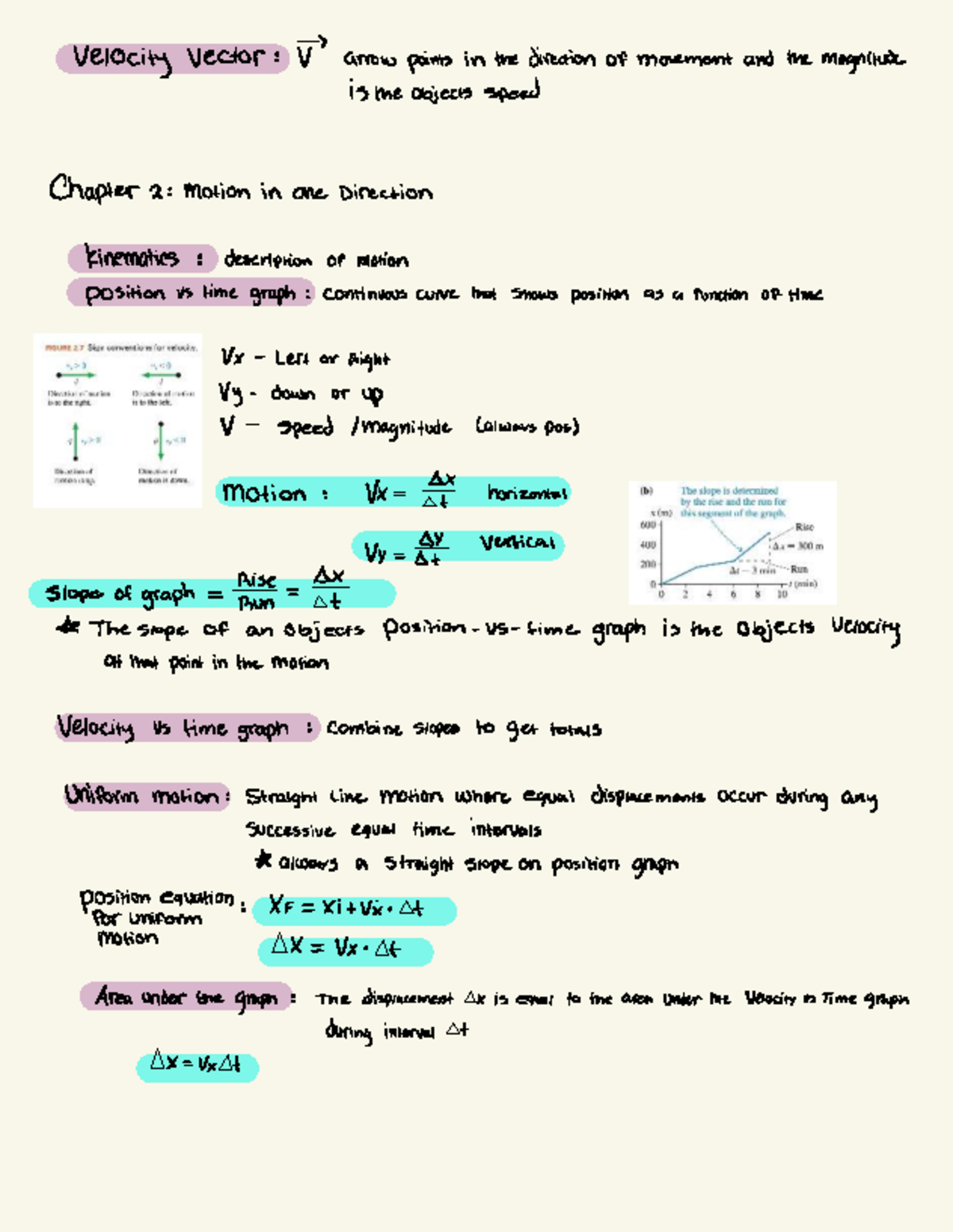 Physics 123 - Chapter 2: Velocity Vectors and Kinematics Analysis - Studocu