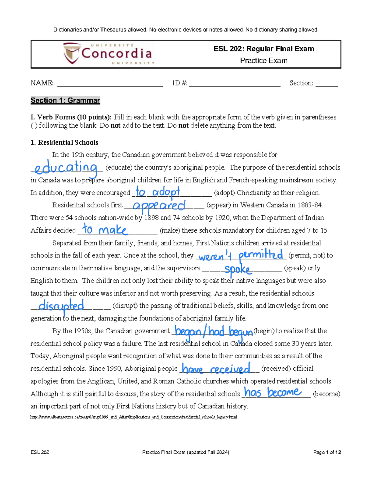 ESL 202: Final Exam Practice (Updated Fall 2024) - Studocu