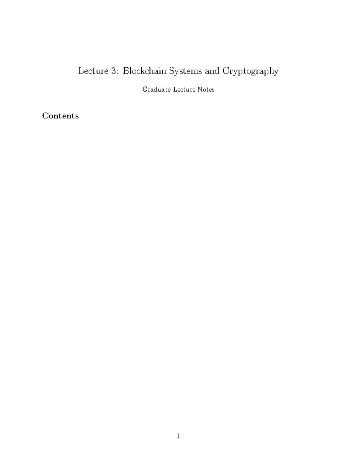 Lecture 3: Blockchain Systems & Cryptography Notes - Studocu