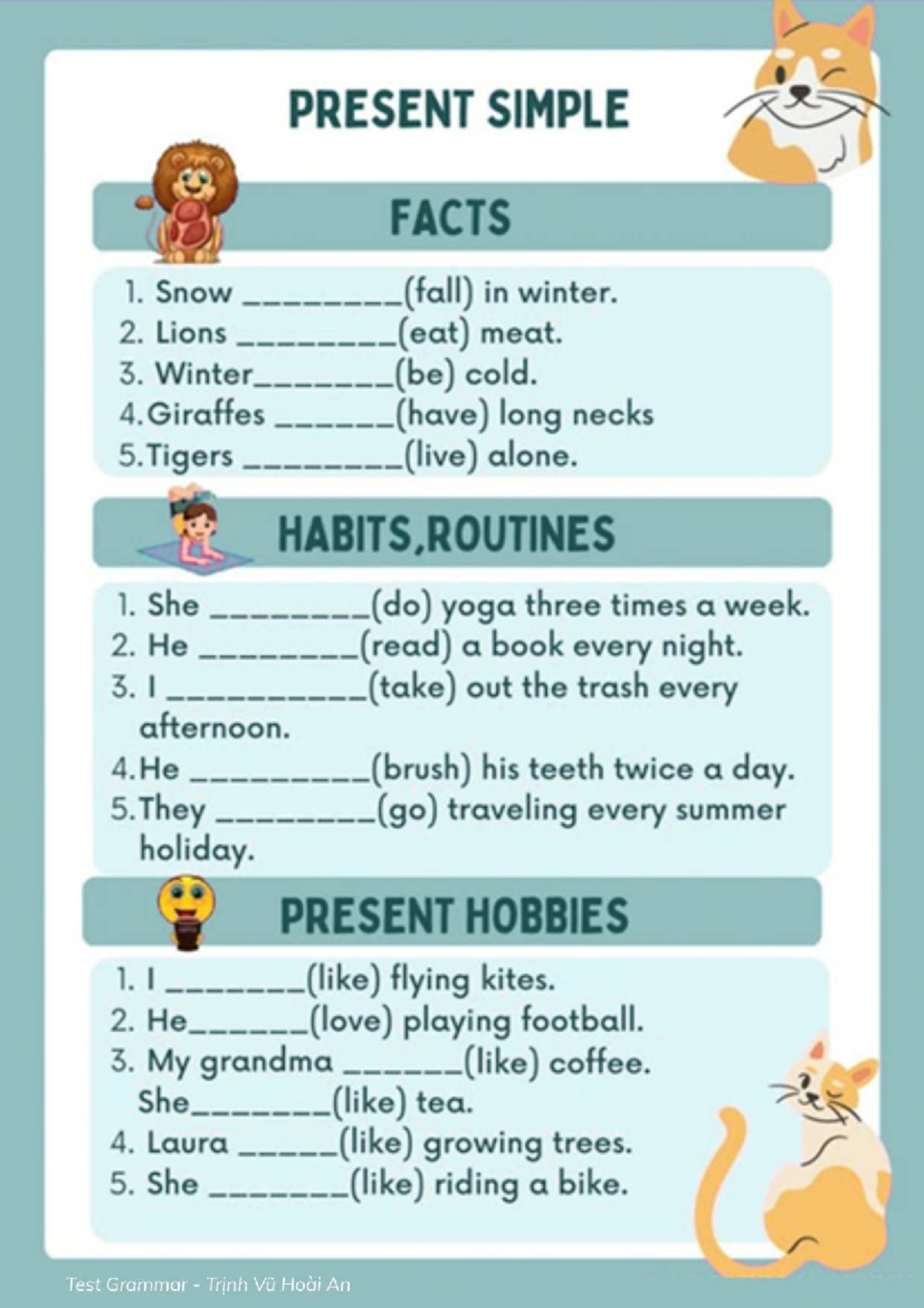 PRESENT SIMPLE GRAMMAR NOTES & EXAMPLES - TEST GRAMMAR - Studocu