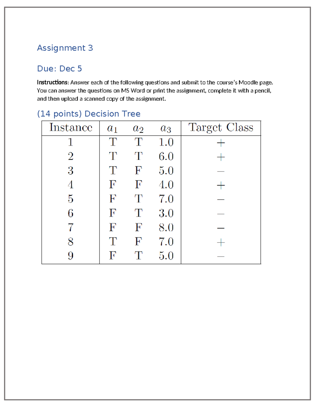 Assignment 3 - Lab - Assignment 3 Due: Dec 5 Instructions: Answer each ...