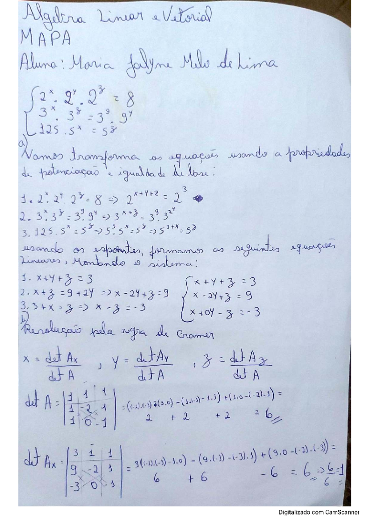 MAPA de Algebra Linear e Vetorial - Atividades e Resoluções - Studocu