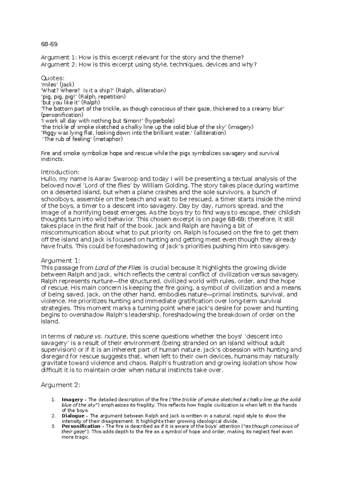 GOD OF THE Walks: Textual Analysis of Themes & Techniques in Lord of ...