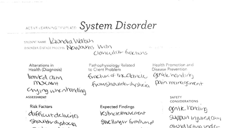 ACTIVE LEARNING TEMPLATE: System Disorder Remediation Notes - Studocu