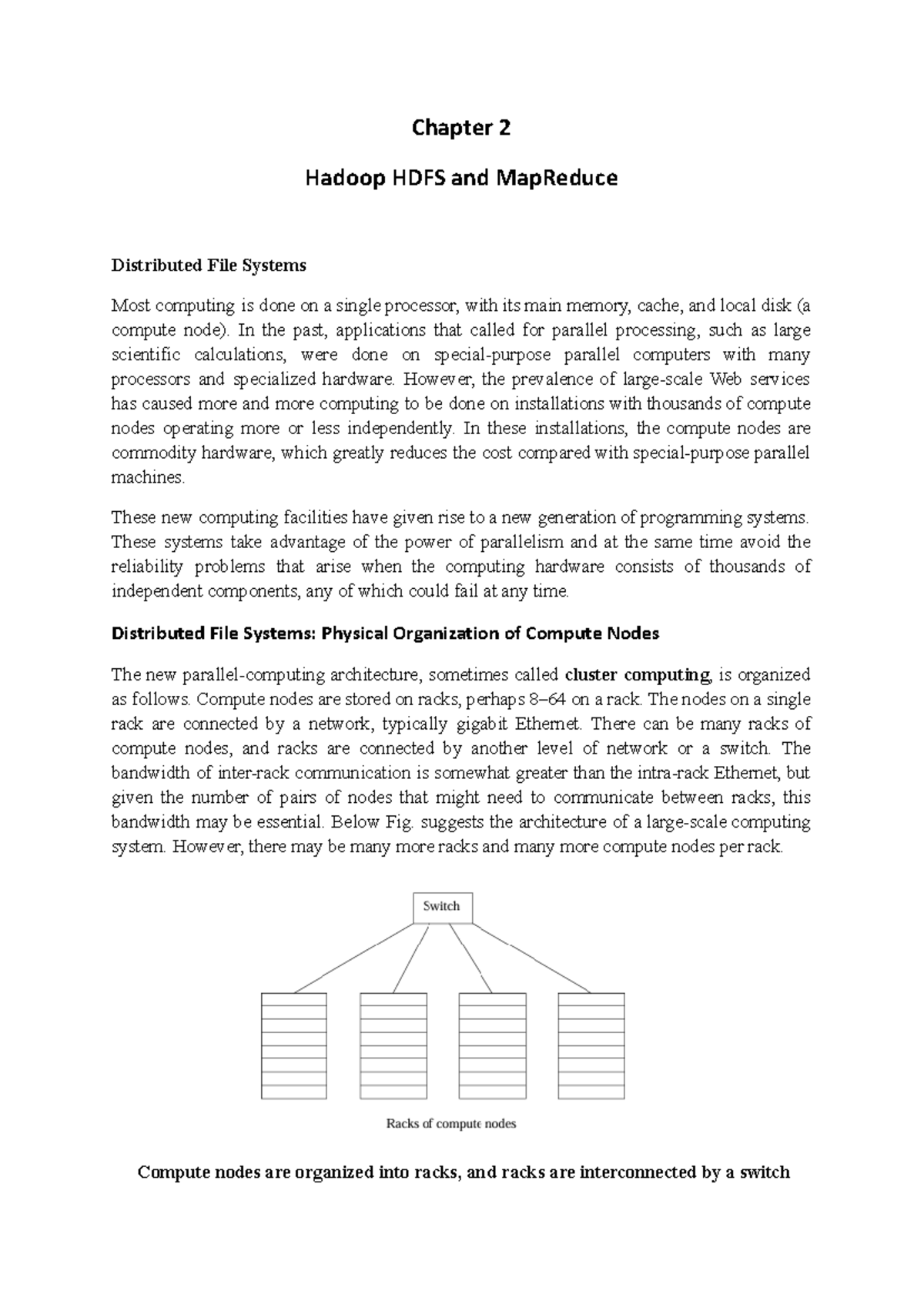 BDA 101 Chapter 2: Hadoop HDFS & MapReduce Overview - Studocu