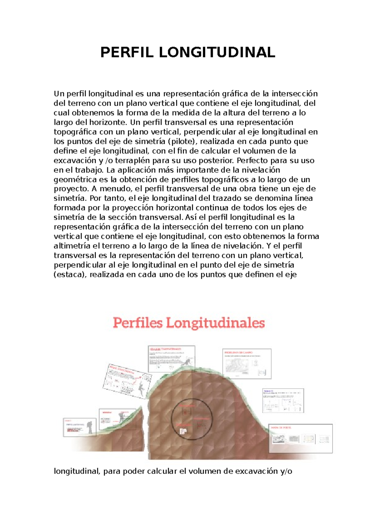 Perfil Longitudinal y Transversal: Aplicaciones en Topografía - Studocu