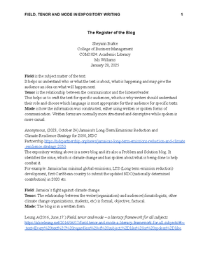 Sarah's English SBA-Final. Completed - ENGLISH A SCHOOL BASED ASSEMENT ...