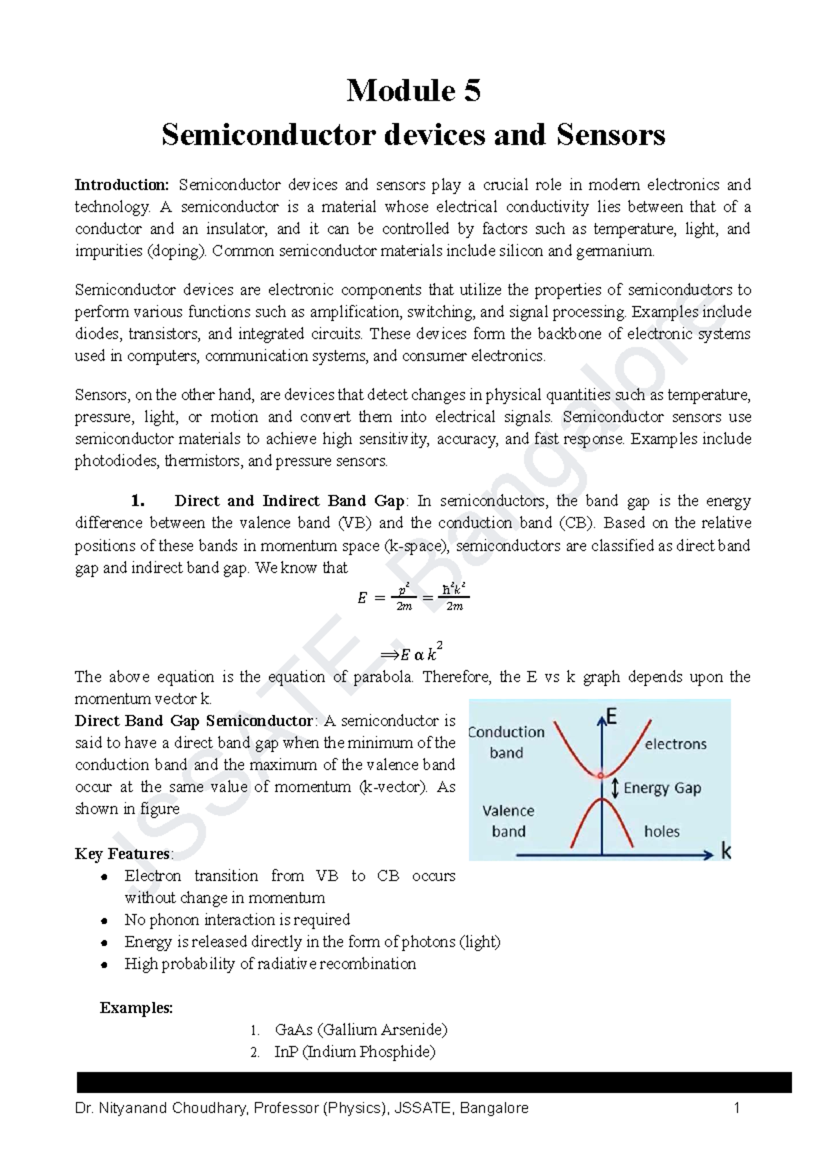 Module 5: Introduction to Semiconductor Devices & Sensors - Studocu
