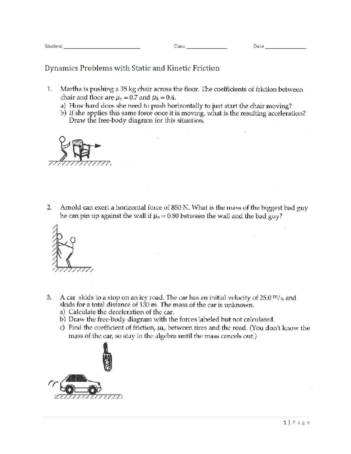 Dynamics Problems with Static and Kinetic Friction (2G2) - Studocu