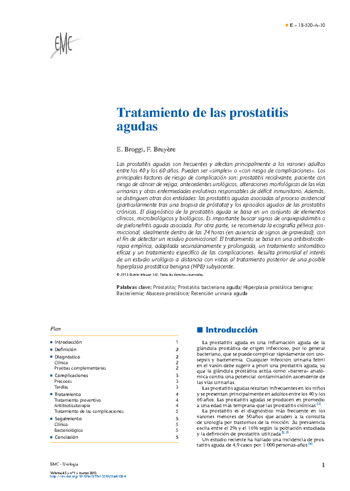 Prostatitis Aguda EMC - a medicne - ####### E – 18-520-A- Tratamiento ...