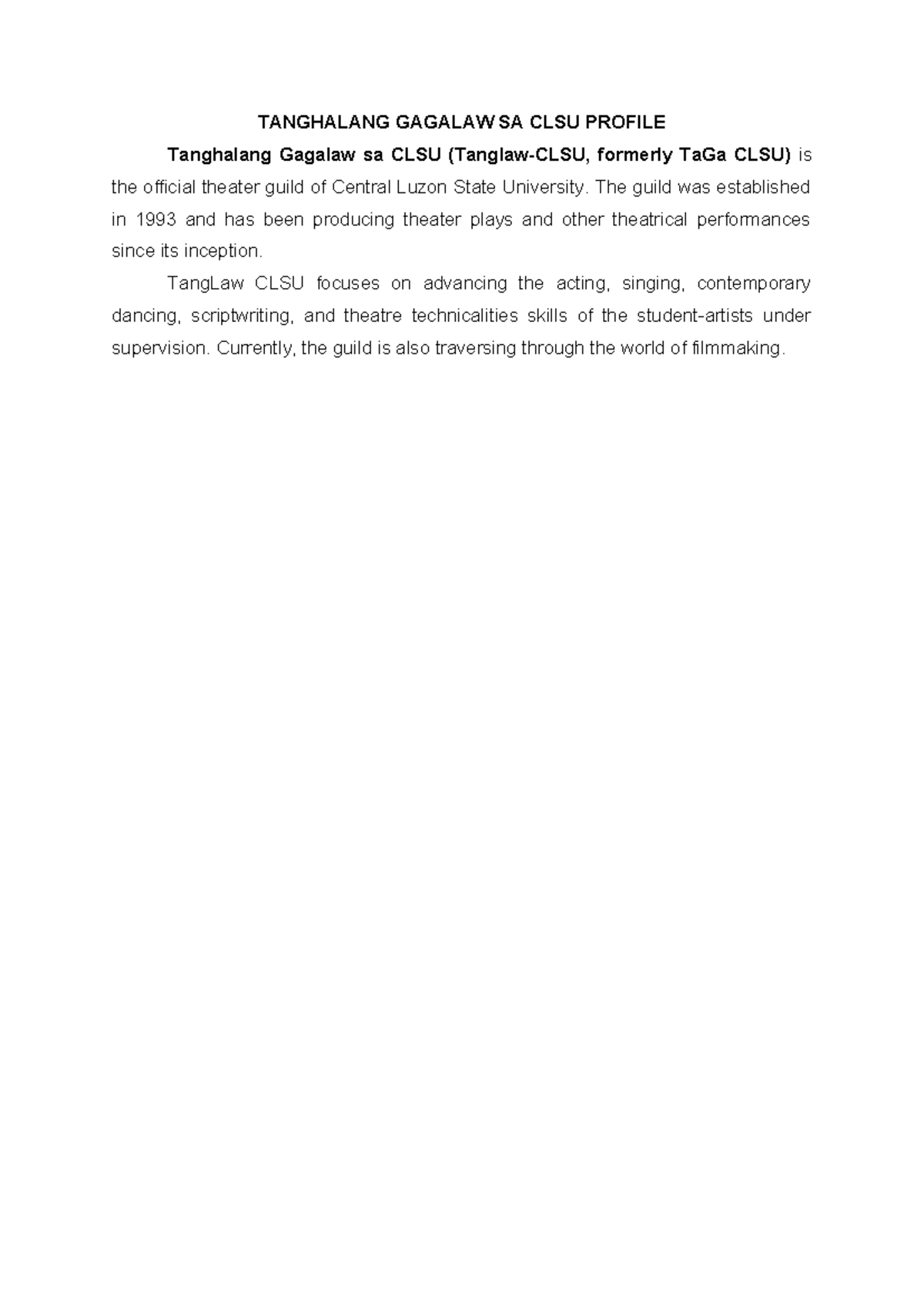 CLSU Arts Month 2024: Tanghalang Gagalaw Performance Documentation ...