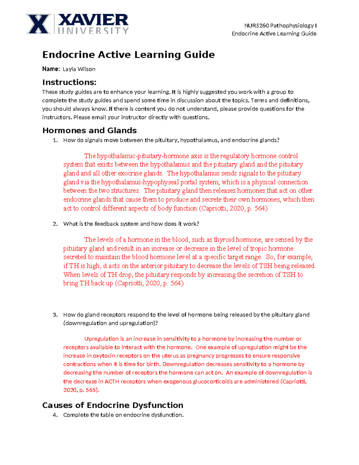 Endocrine Active Learning Guide completed - Endocrine Active Learning ...