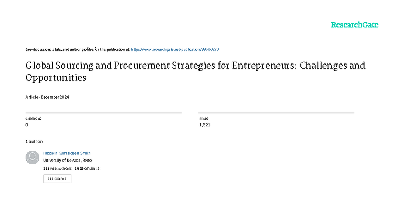 Global Sourcing & Procurement Strategies for Entrepreneurs: Challenges ...