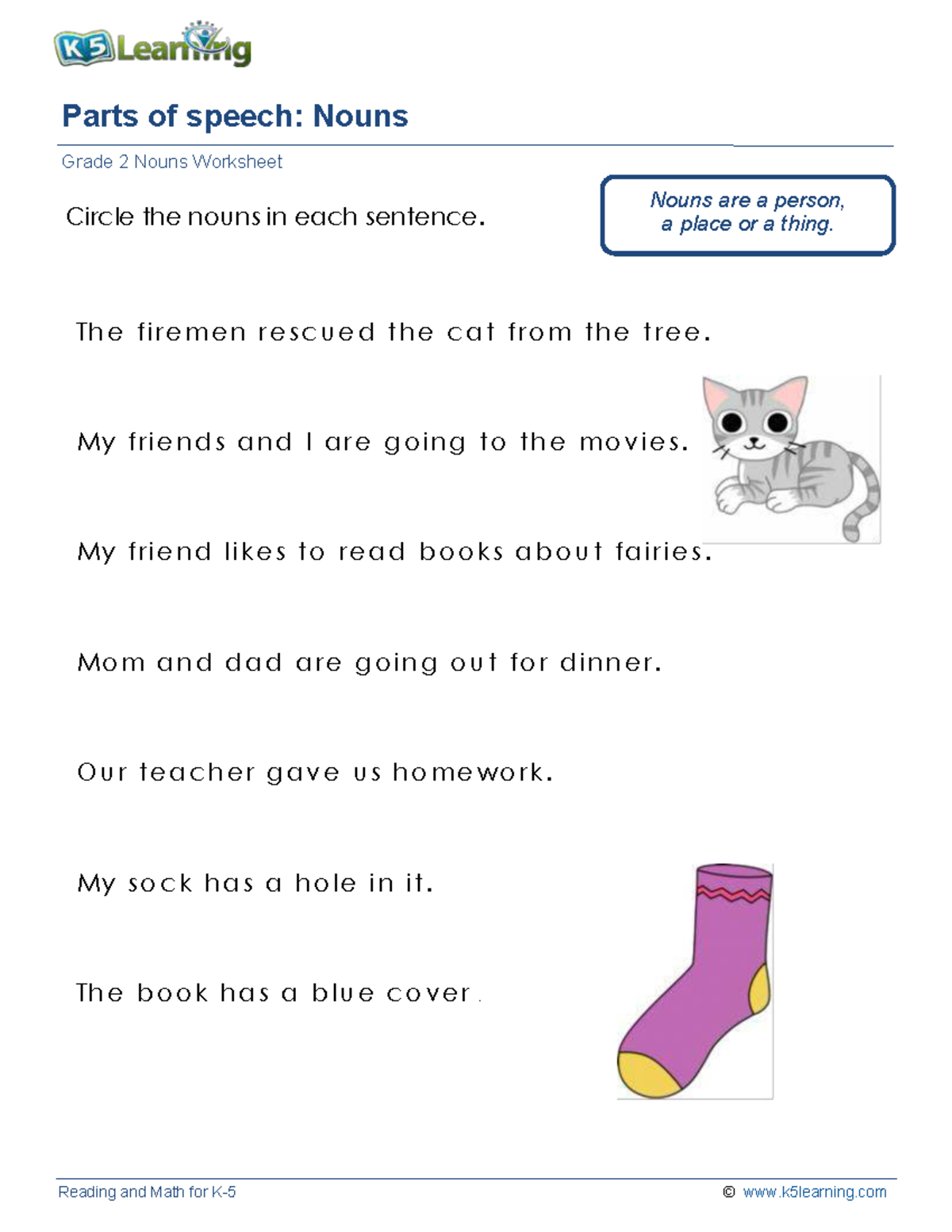 Grade 2 Nouns Worksheet: Identifying Nouns in Sentences - Studocu